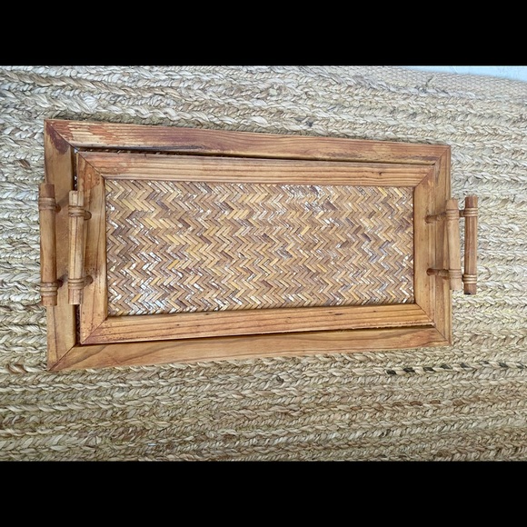 Accents | Bamboowicker Serving Tray With Handles | Poshmark